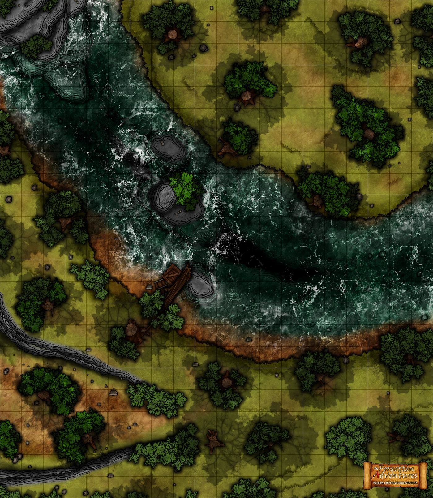 ArtStation - Forest River Battlemap 20x23