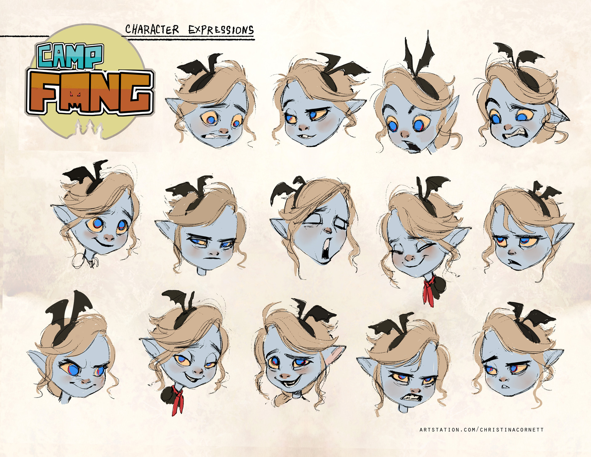 ArtStation - Camp Fang - Lily Expression Sheet