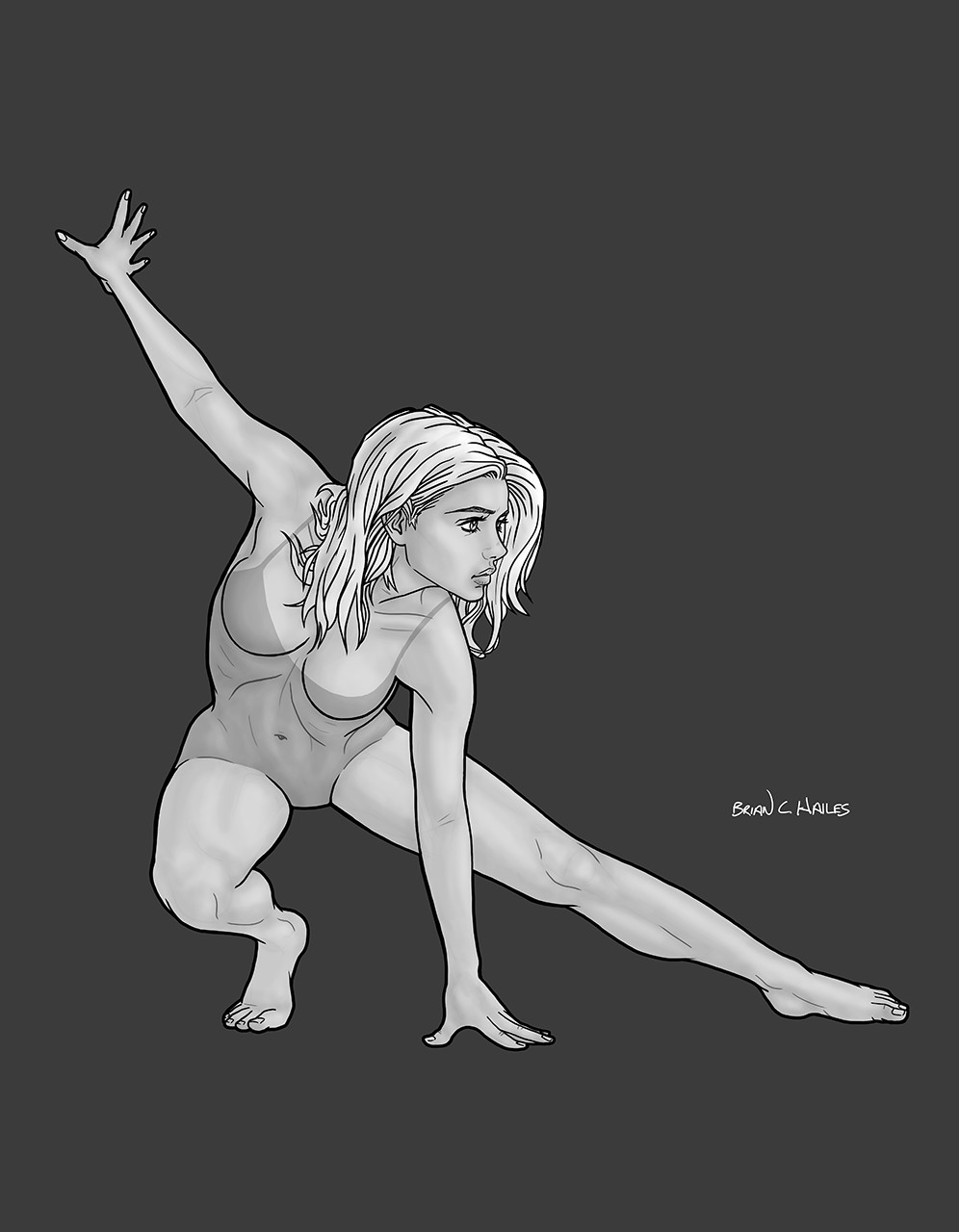 ArtStation - Female Figure Study - Crouching Fight Stance