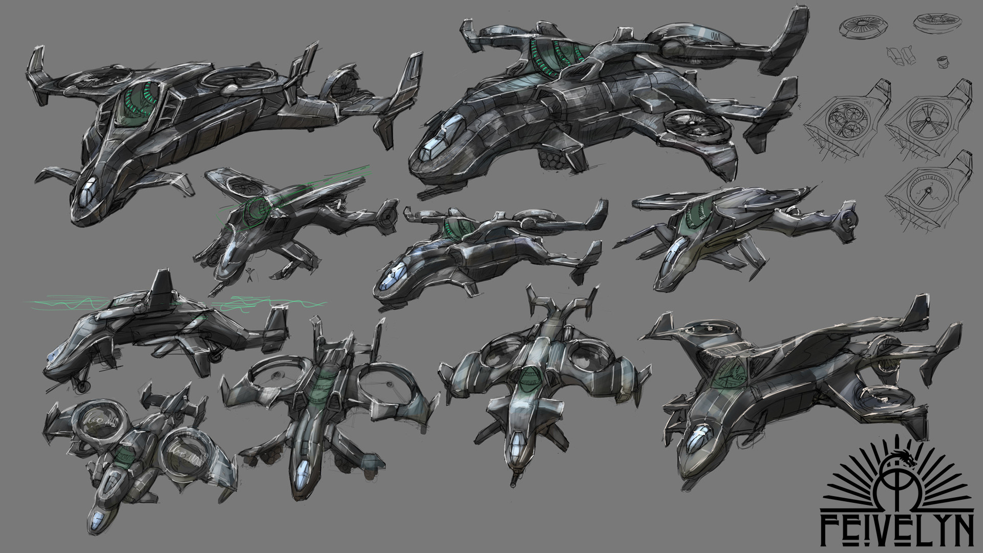 ArtStation - Fantasy - Helicopter concepts