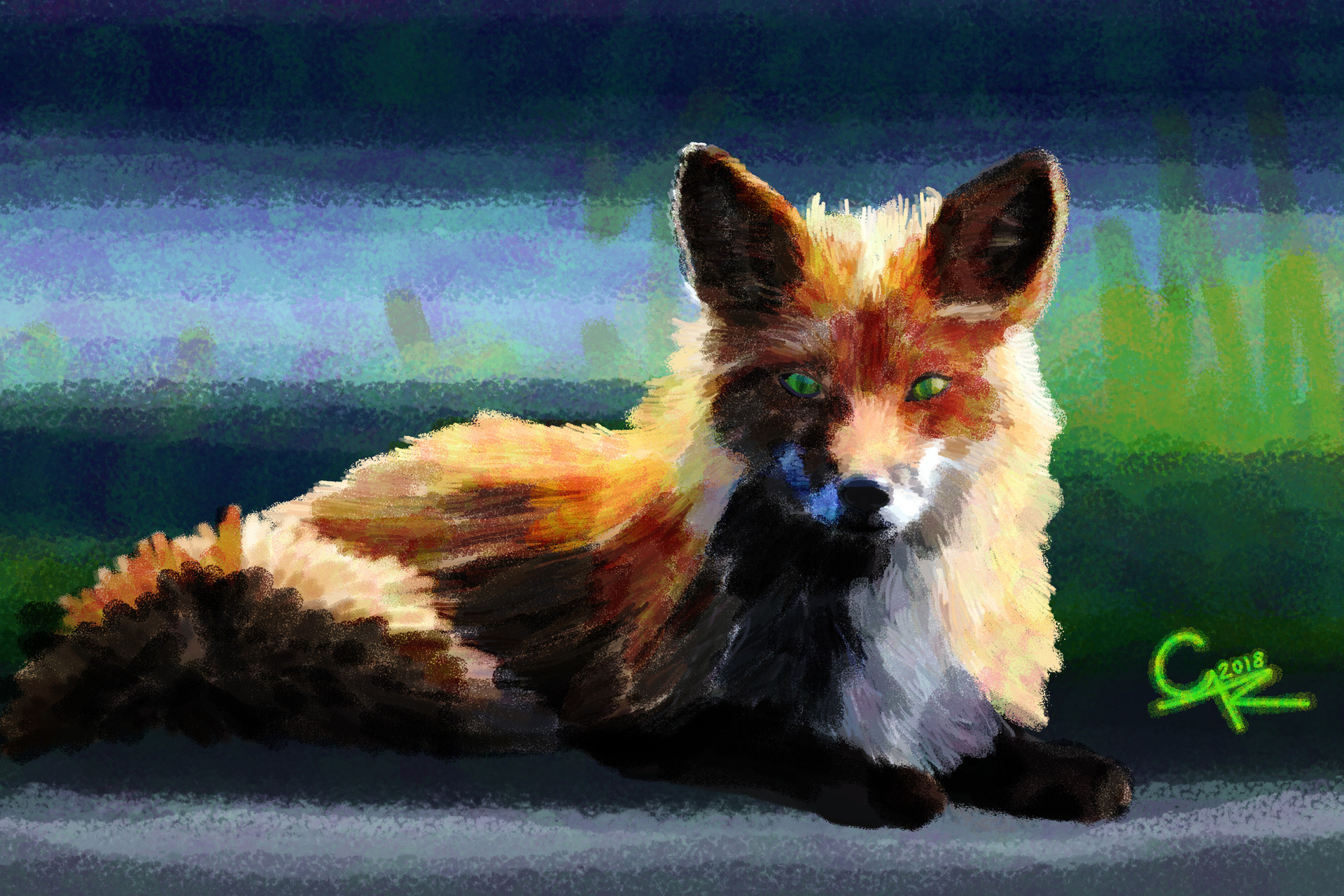ArtStation - One Brush Fox