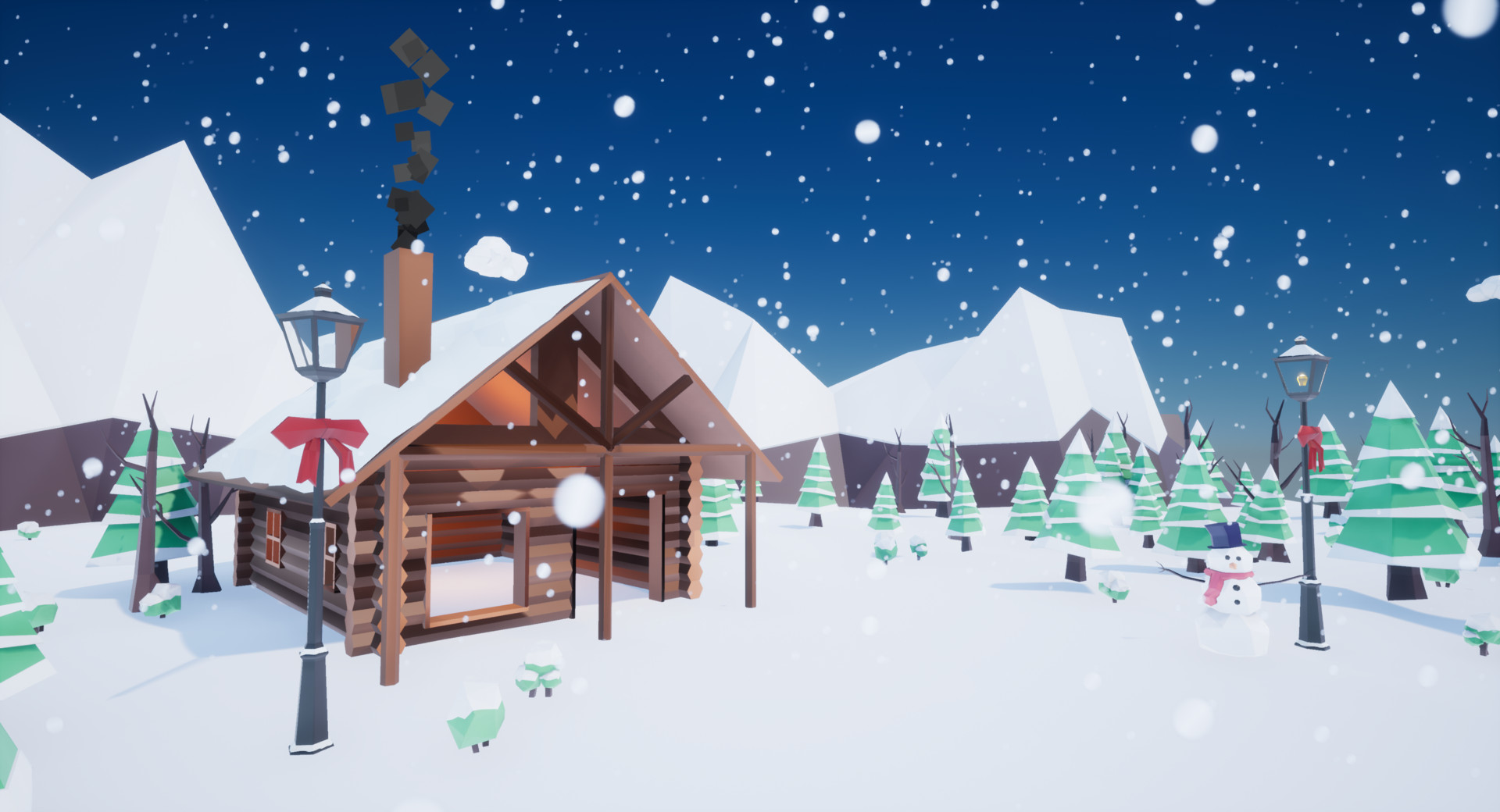 ArtStation - Lowpoly Snowy Scene