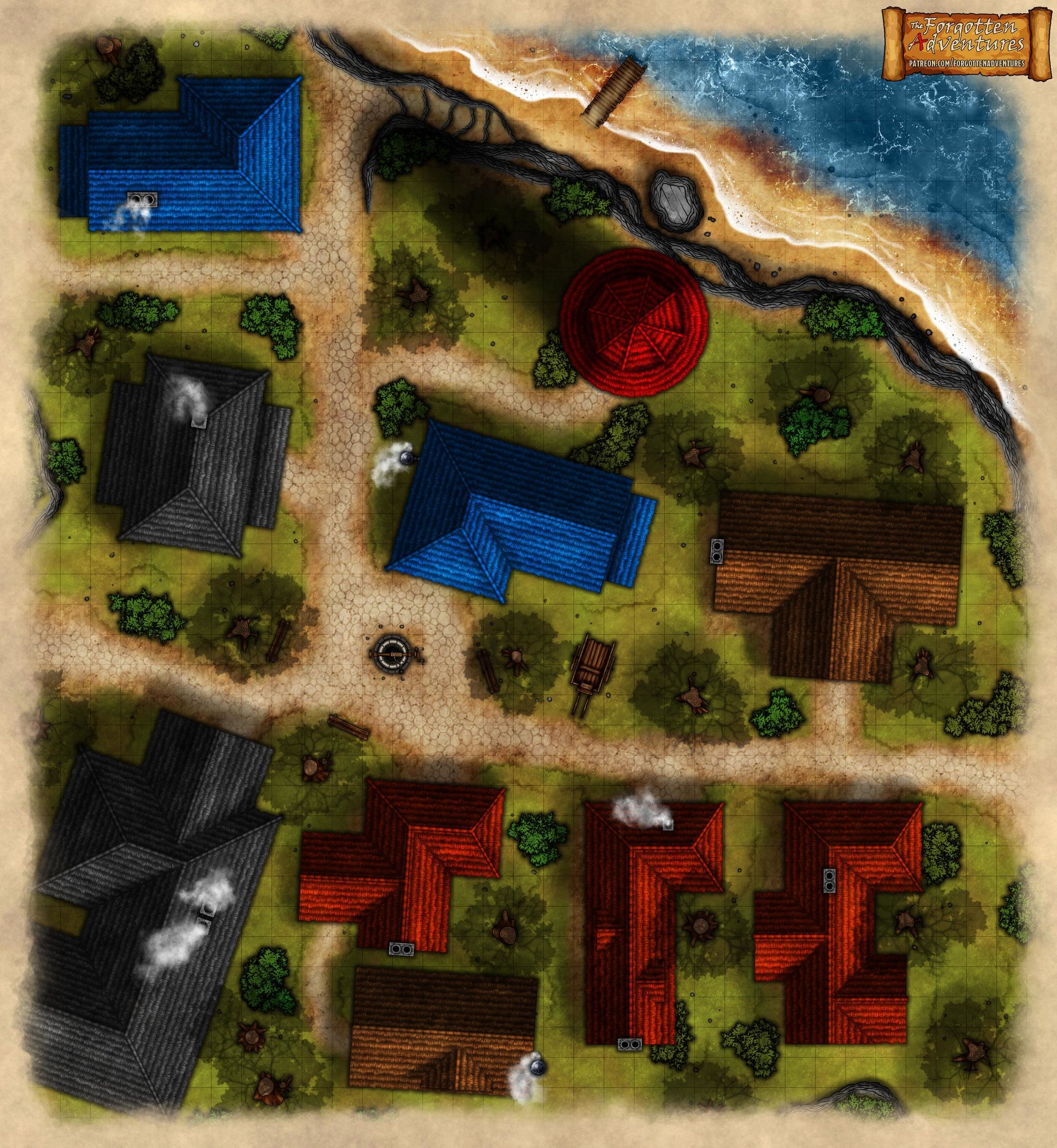 ArtStation - Llewin - A small town near Alwyn Coast [35x38]