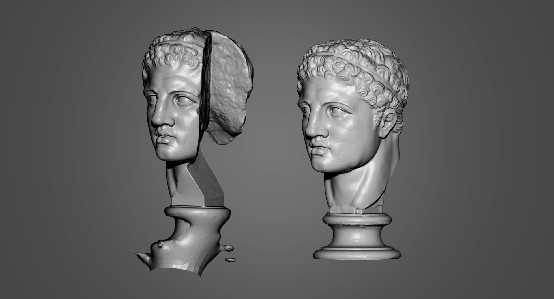 ArtStation - Restoring museum scan for 3d printing using Zbrush