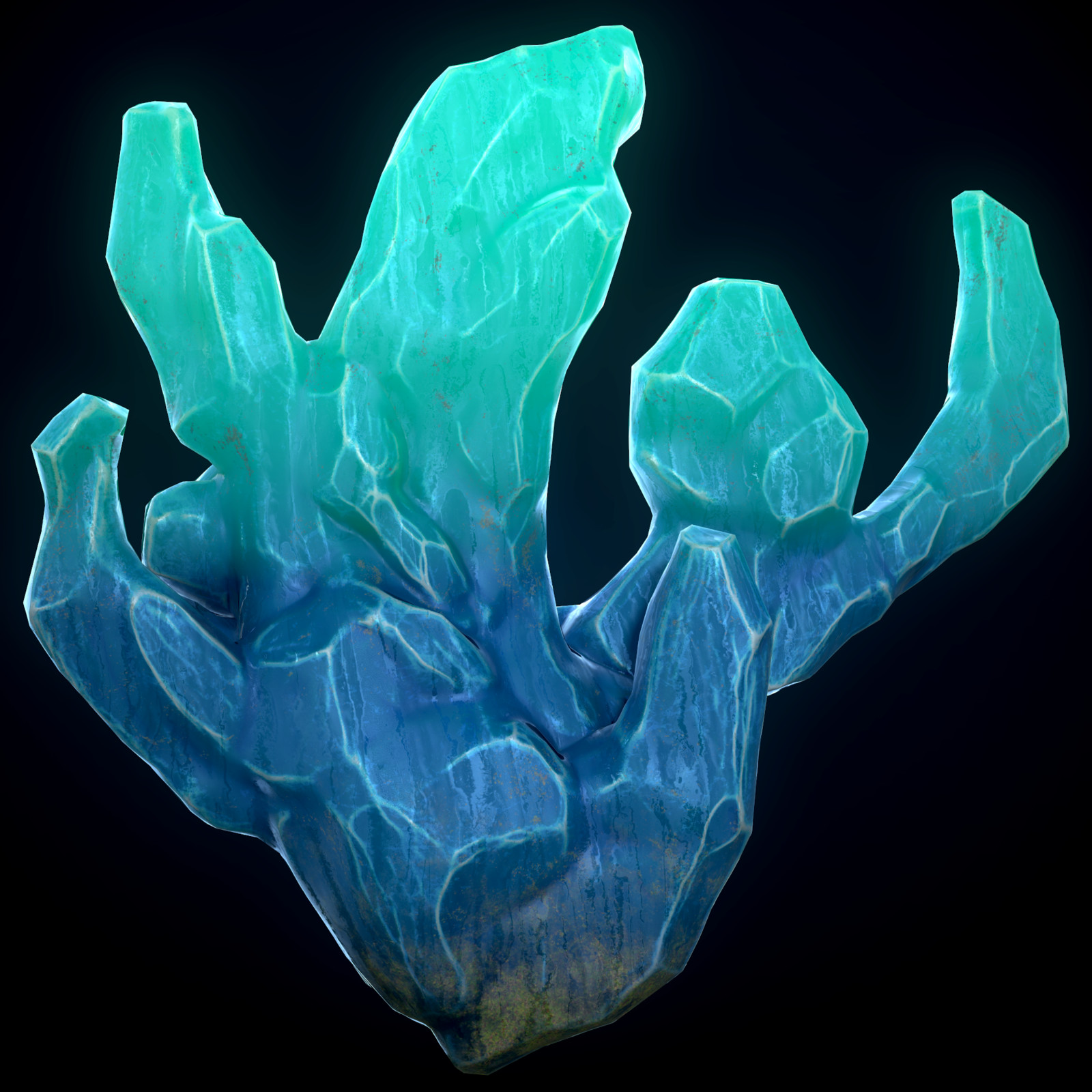 GroomTD/LookDev - Andrew Krivulya - Fantasy blue Crystals PBR game asset