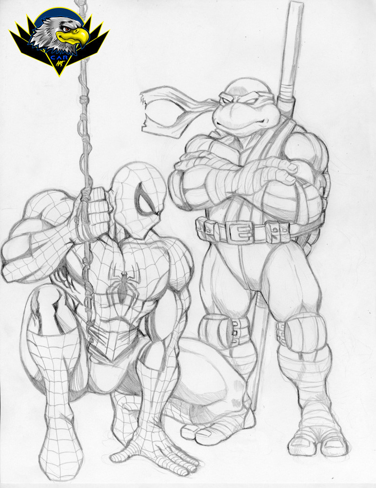 spider bytes ninja turtles coloring pages