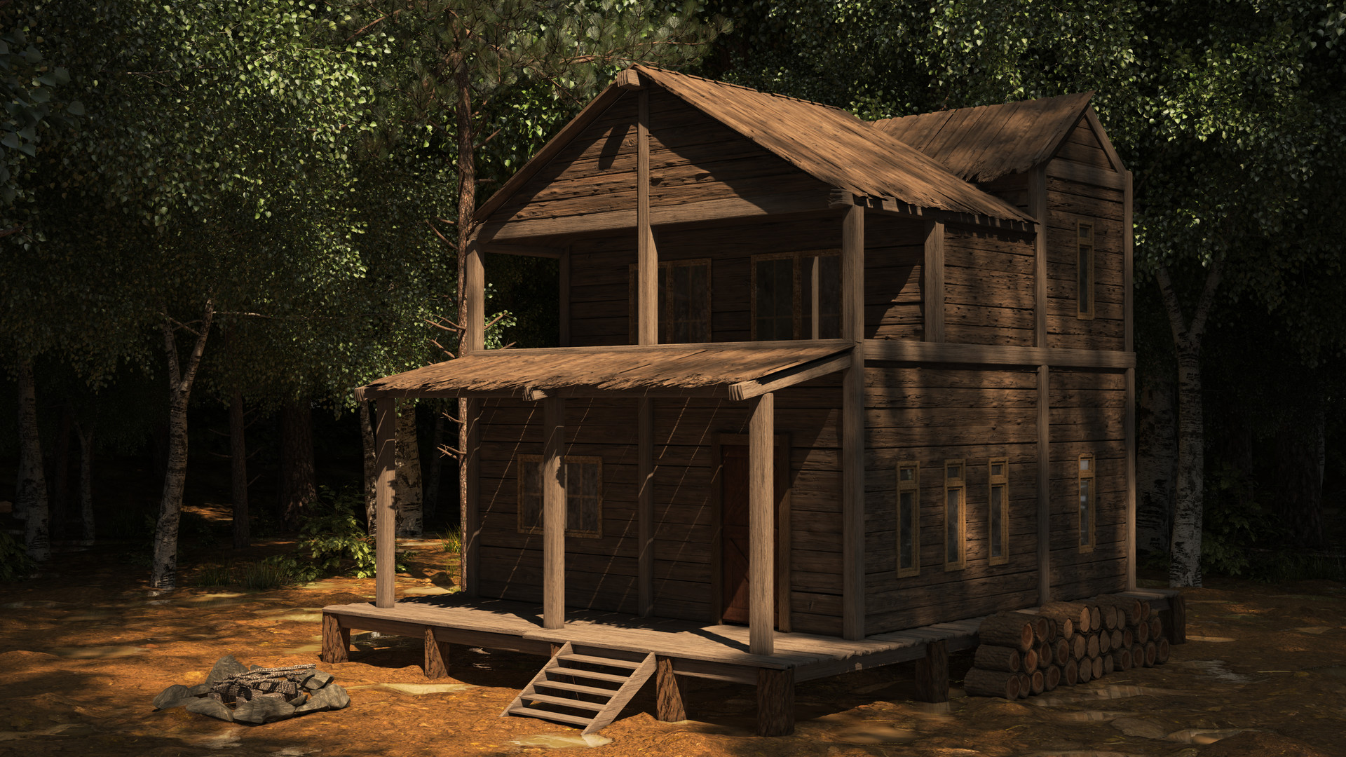 ArtStation - log cabin