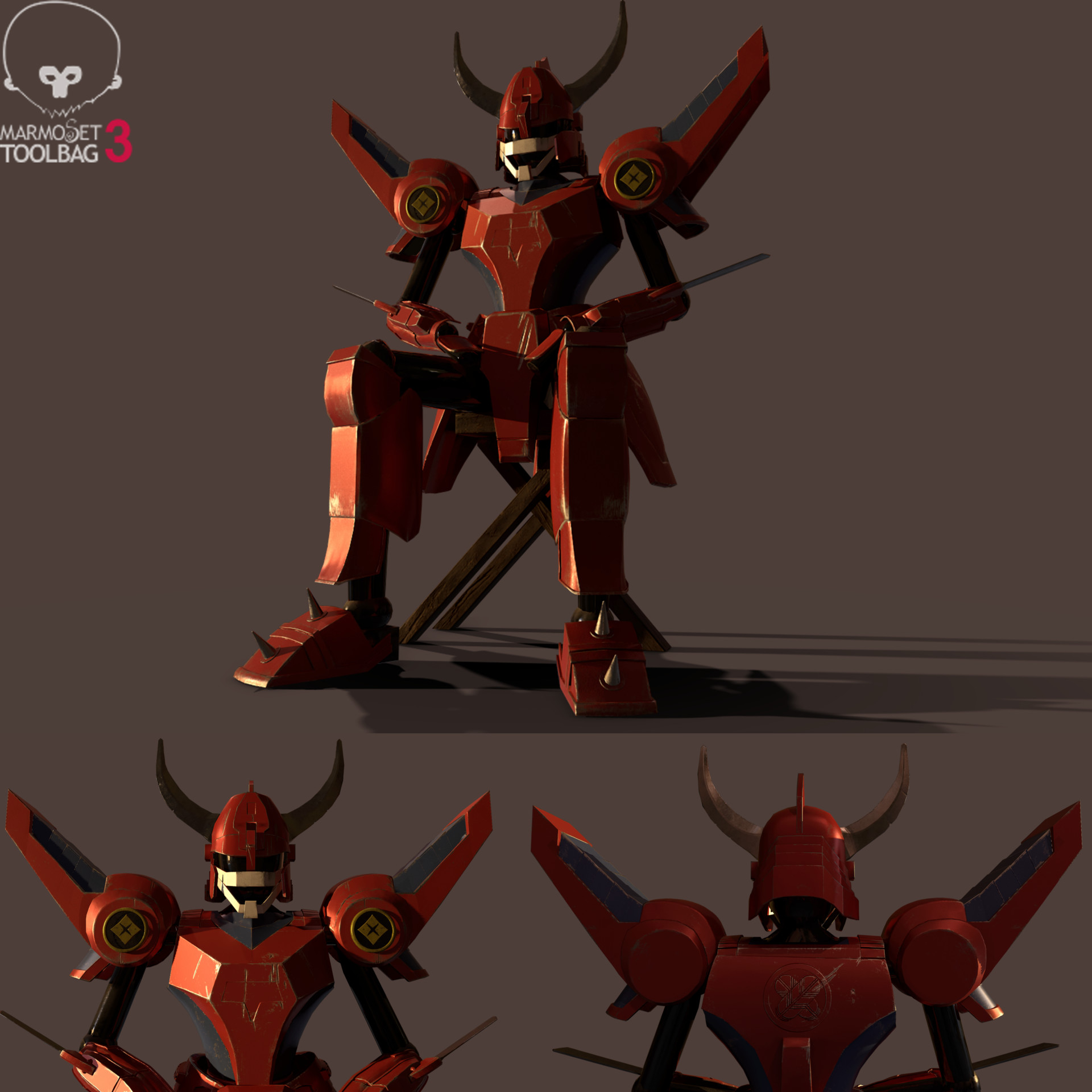 ArtStation - Yoroiden Samurai , Ryo's armour.