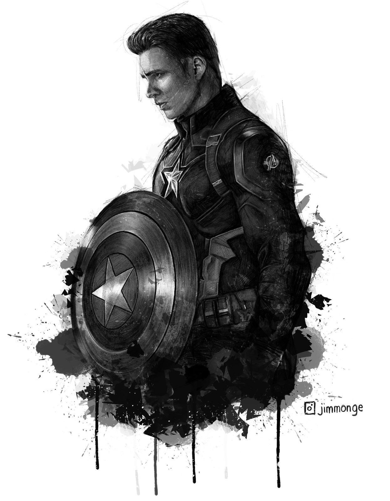 Jim Clyde Monge - Captain America Digital art