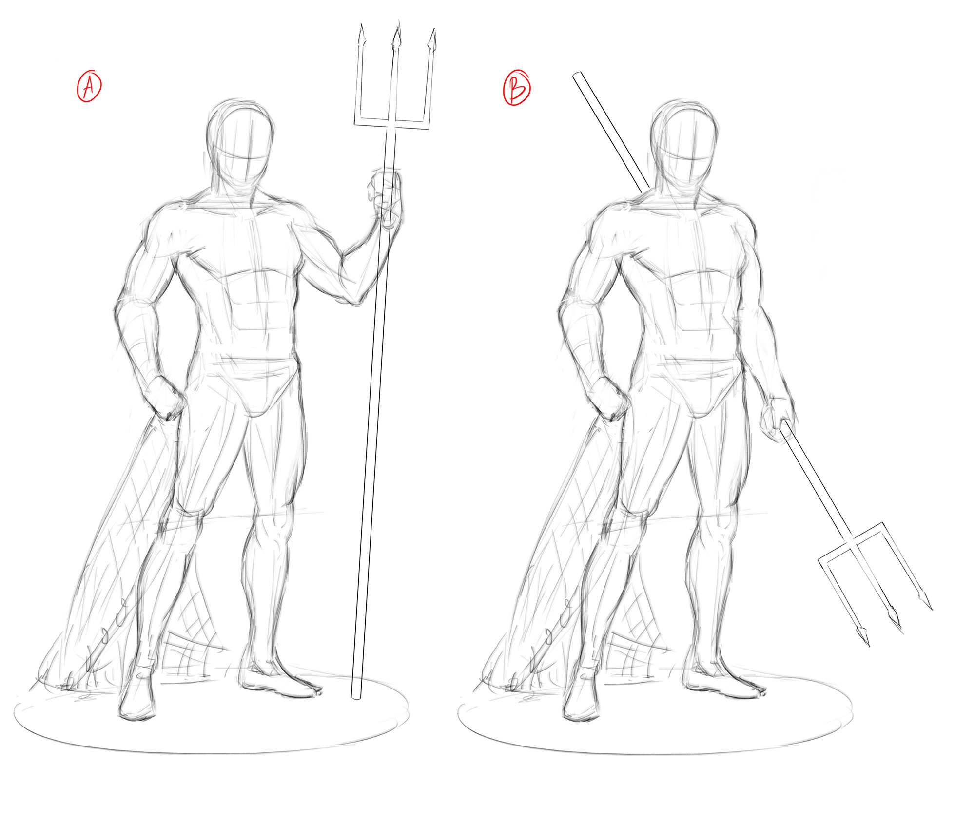 superhero pose reference male