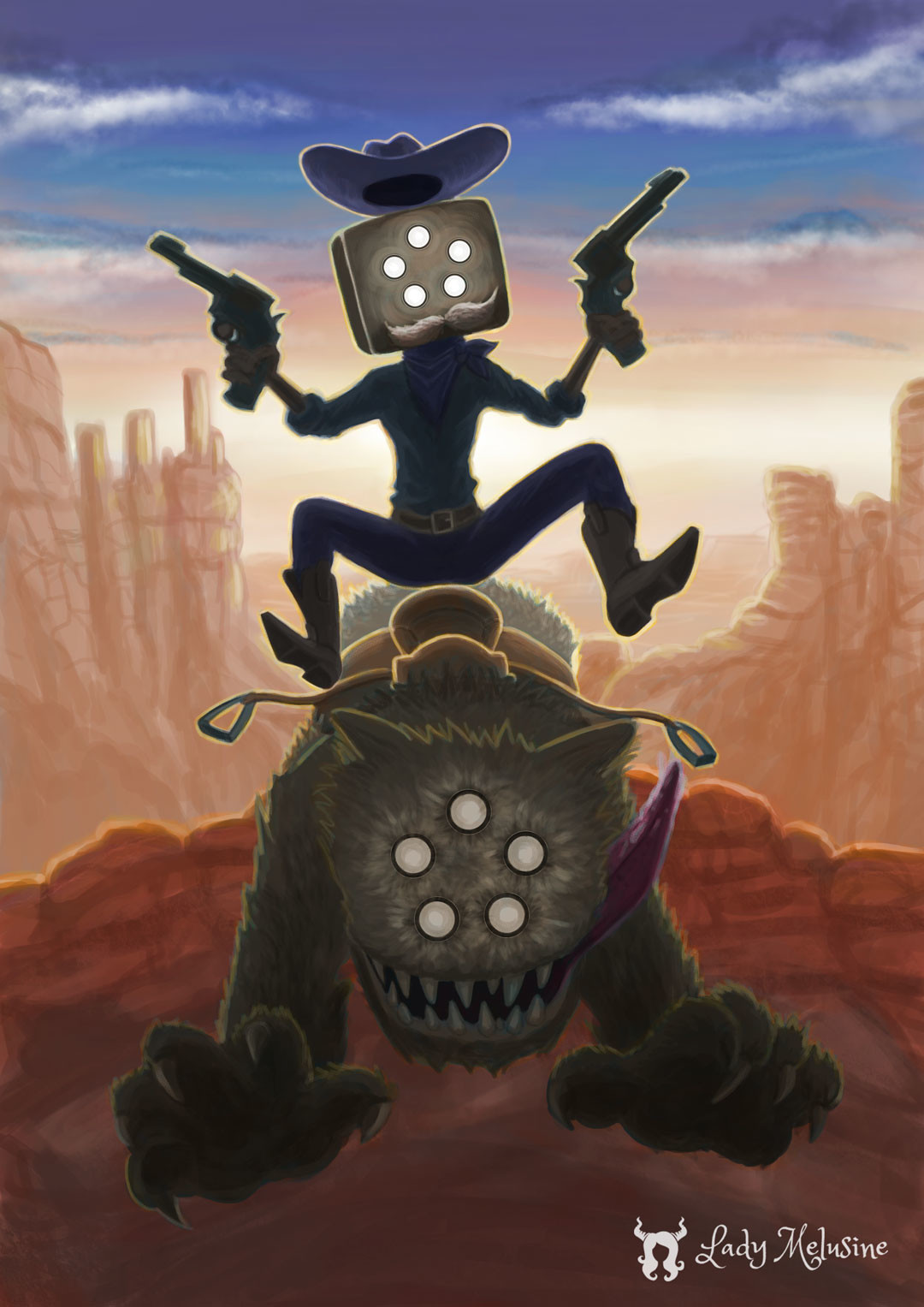 ArtStation - Illustration of a strange cowboy