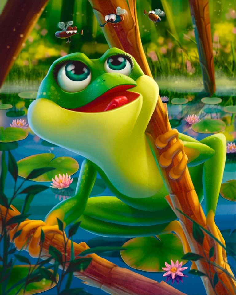 ArtStation - Frog - character for the desktop children's game.