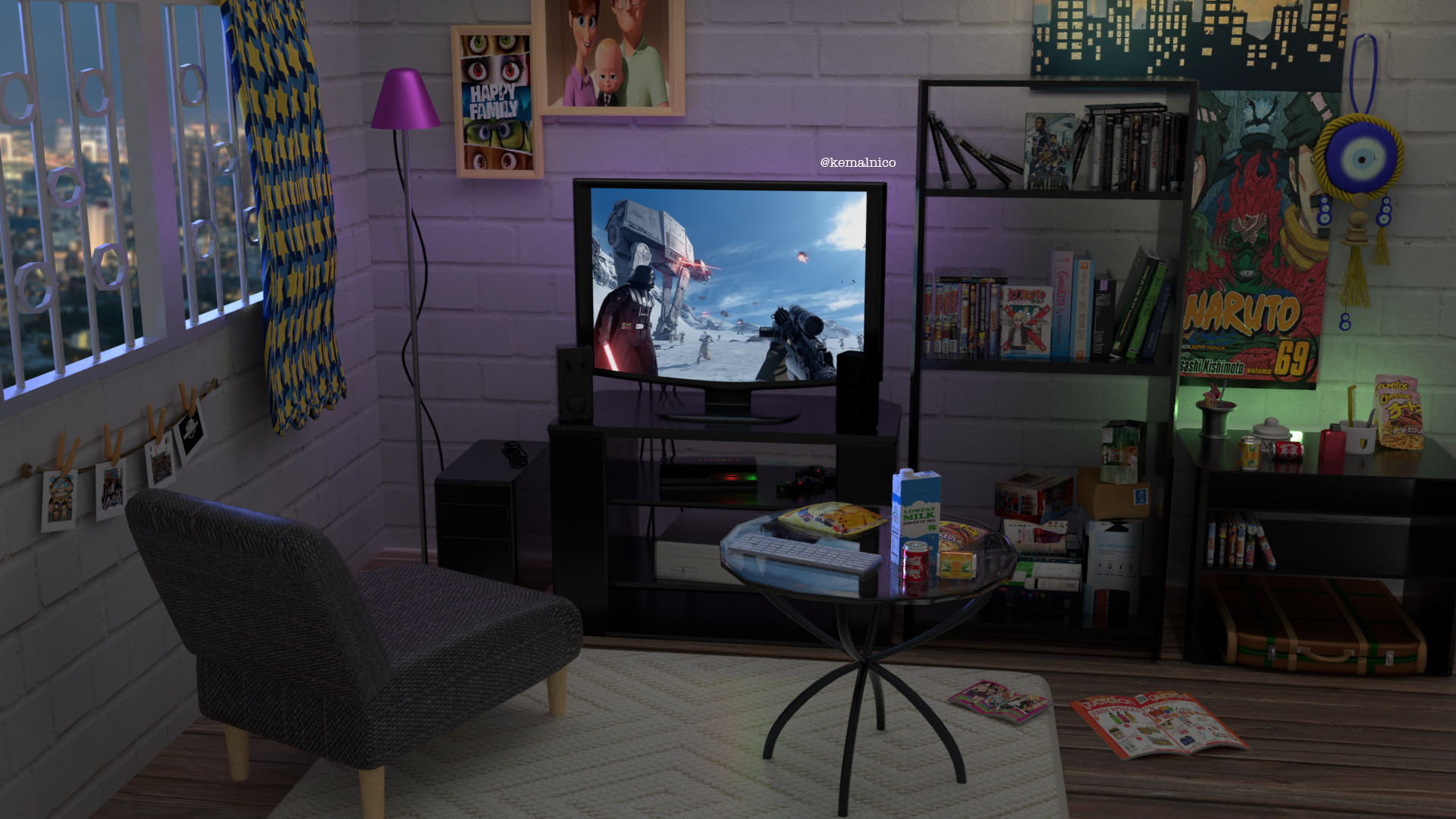 ArtStation - Gaming at night