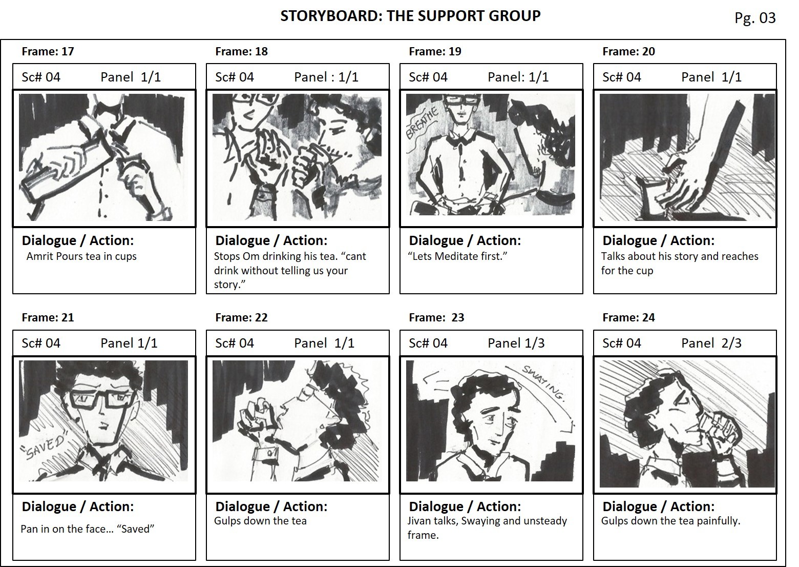 Shweta Inamdar - Storyboards for a Short film