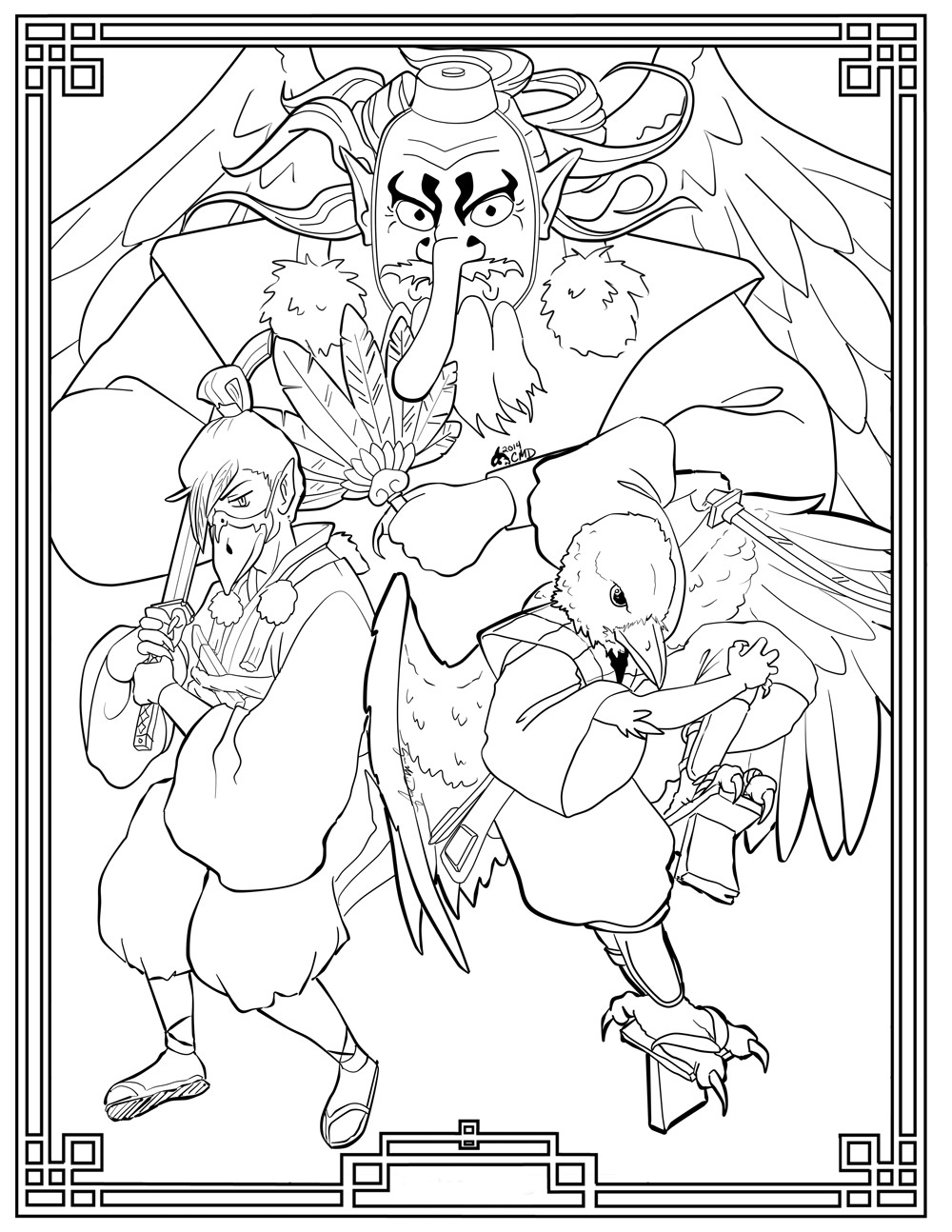 yokai coloring pages