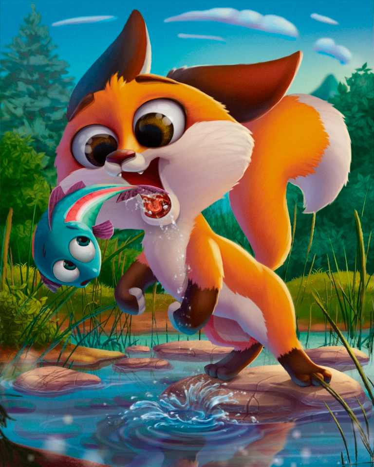 ArtStation - Fox - character for the desktop children's game.