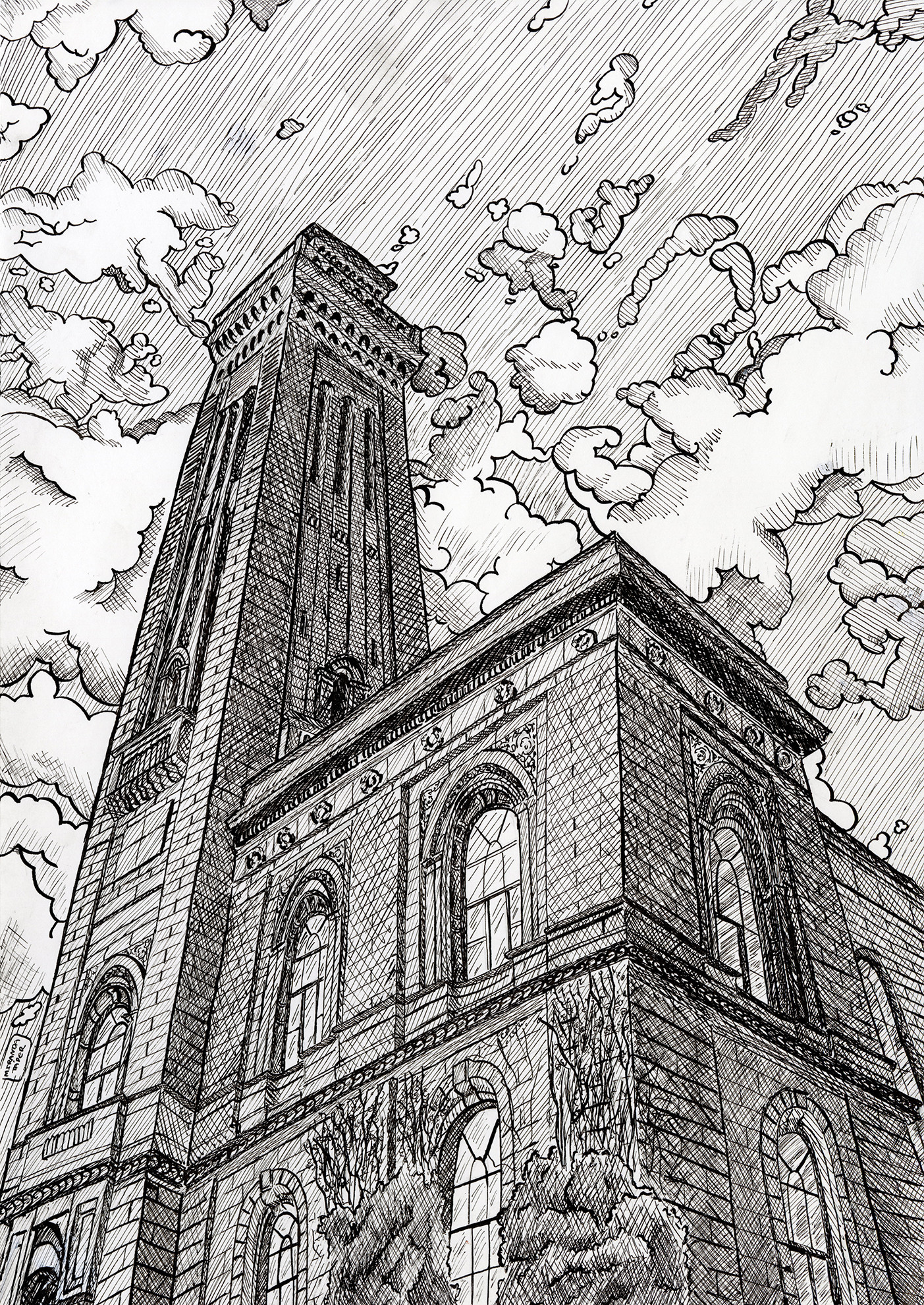 how to draw aerial view perspective