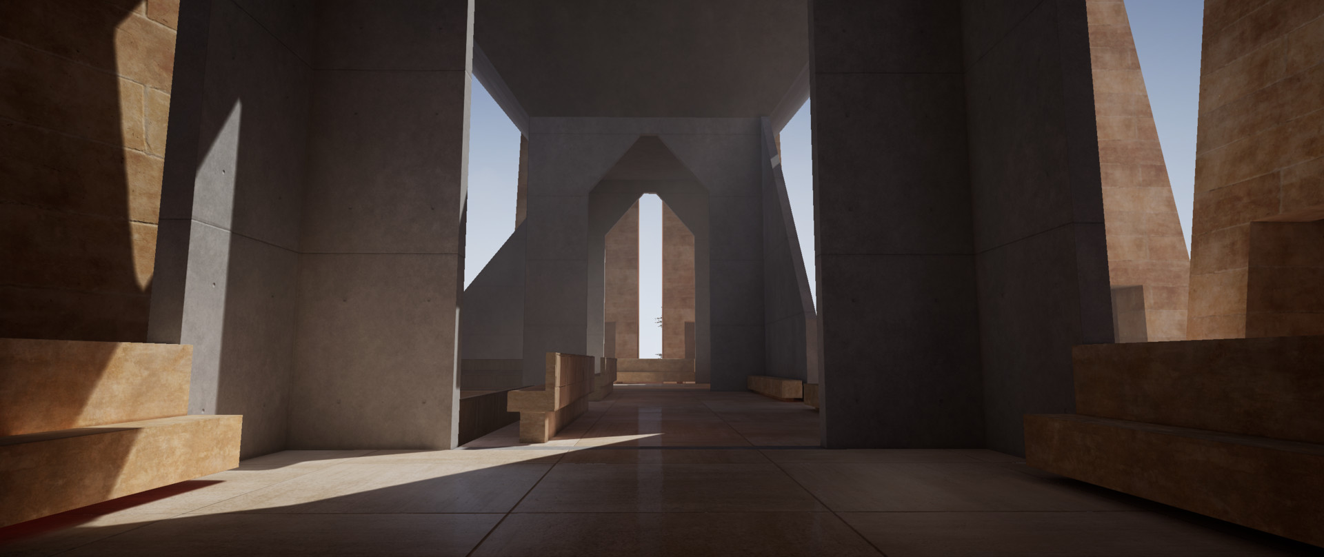 Liam Constant - Hurva synagogue, First proposal by Louis kahn