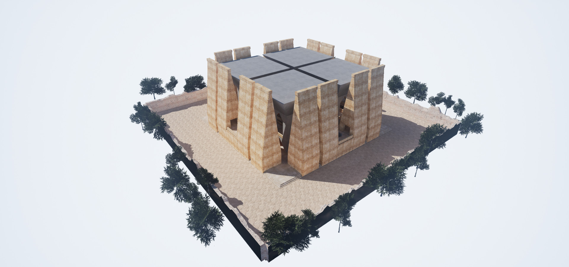 Liam Constant - Hurva synagogue, First proposal by Louis kahn