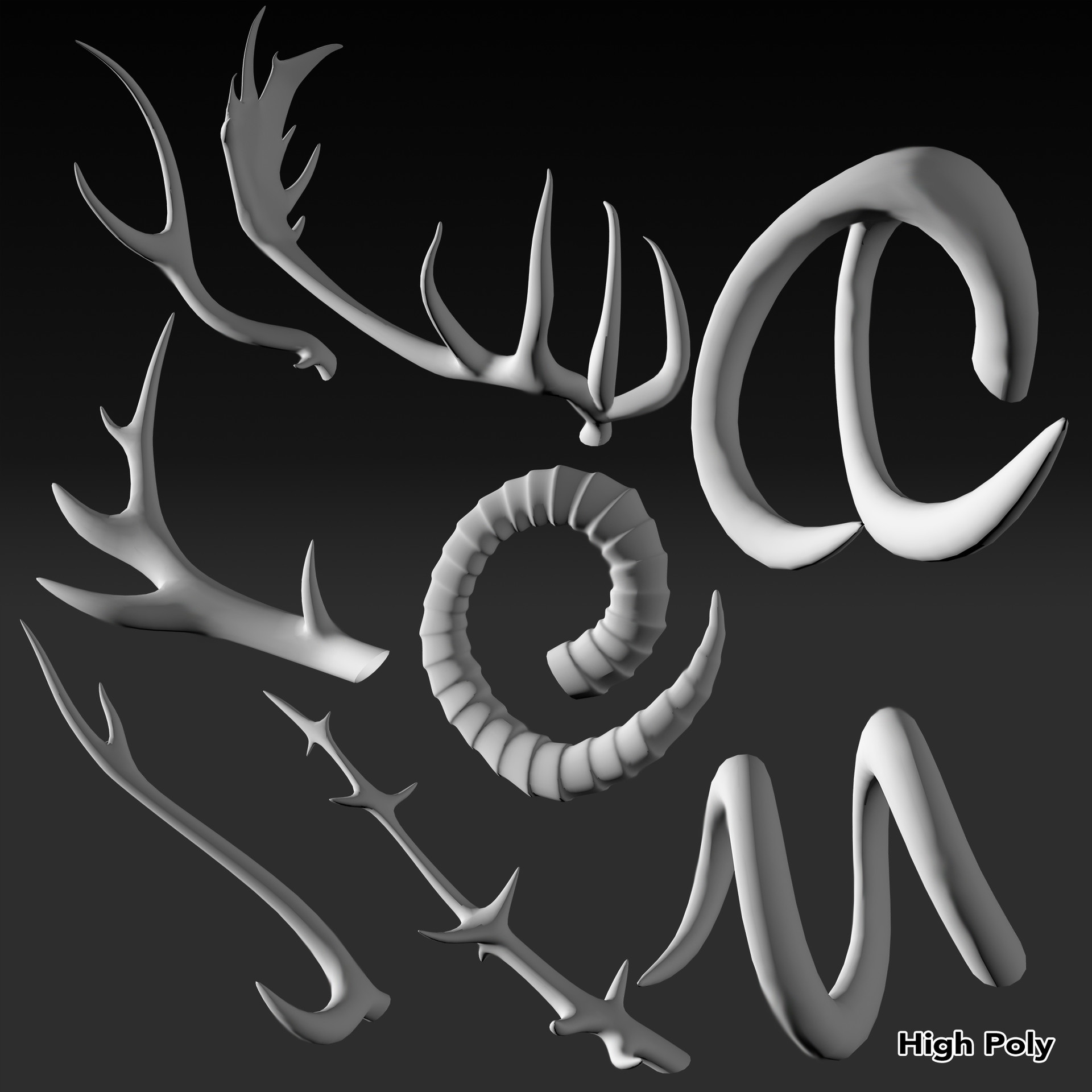 3D Packs and reference images - 3D Horns Pack