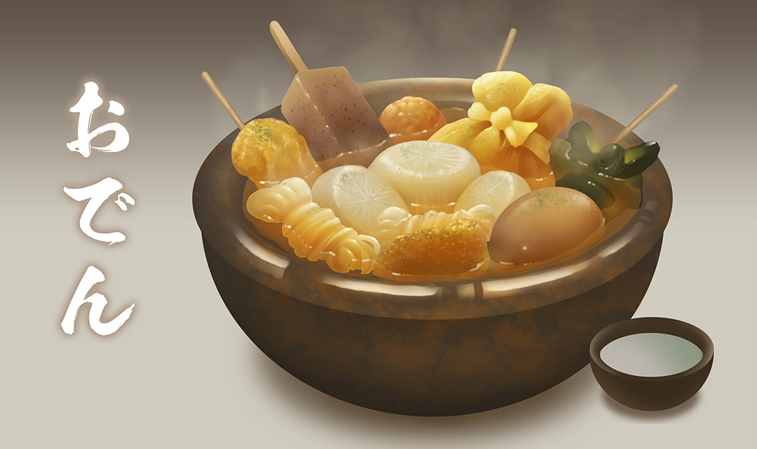 ArtStation - Hand-drawn food【oden】