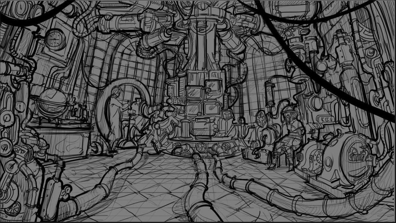 ArtStation - Steampunk locations concept sketches