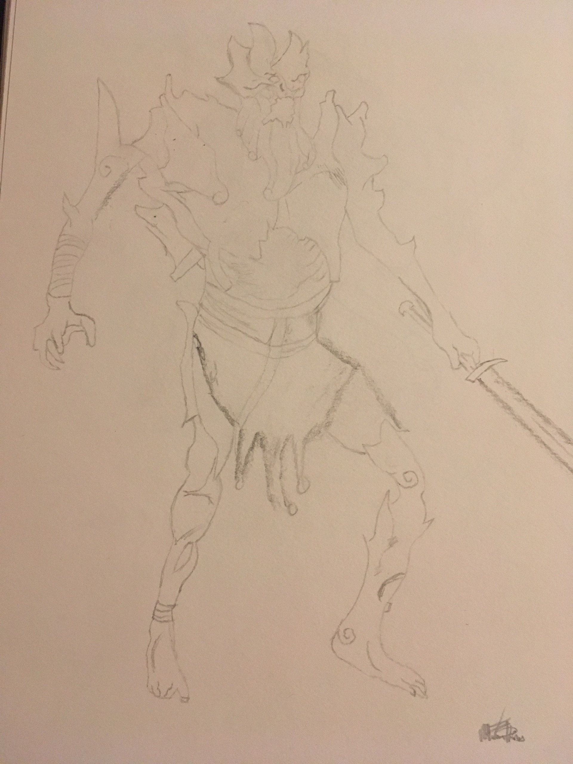 ArtStation - God of war draugr drawing