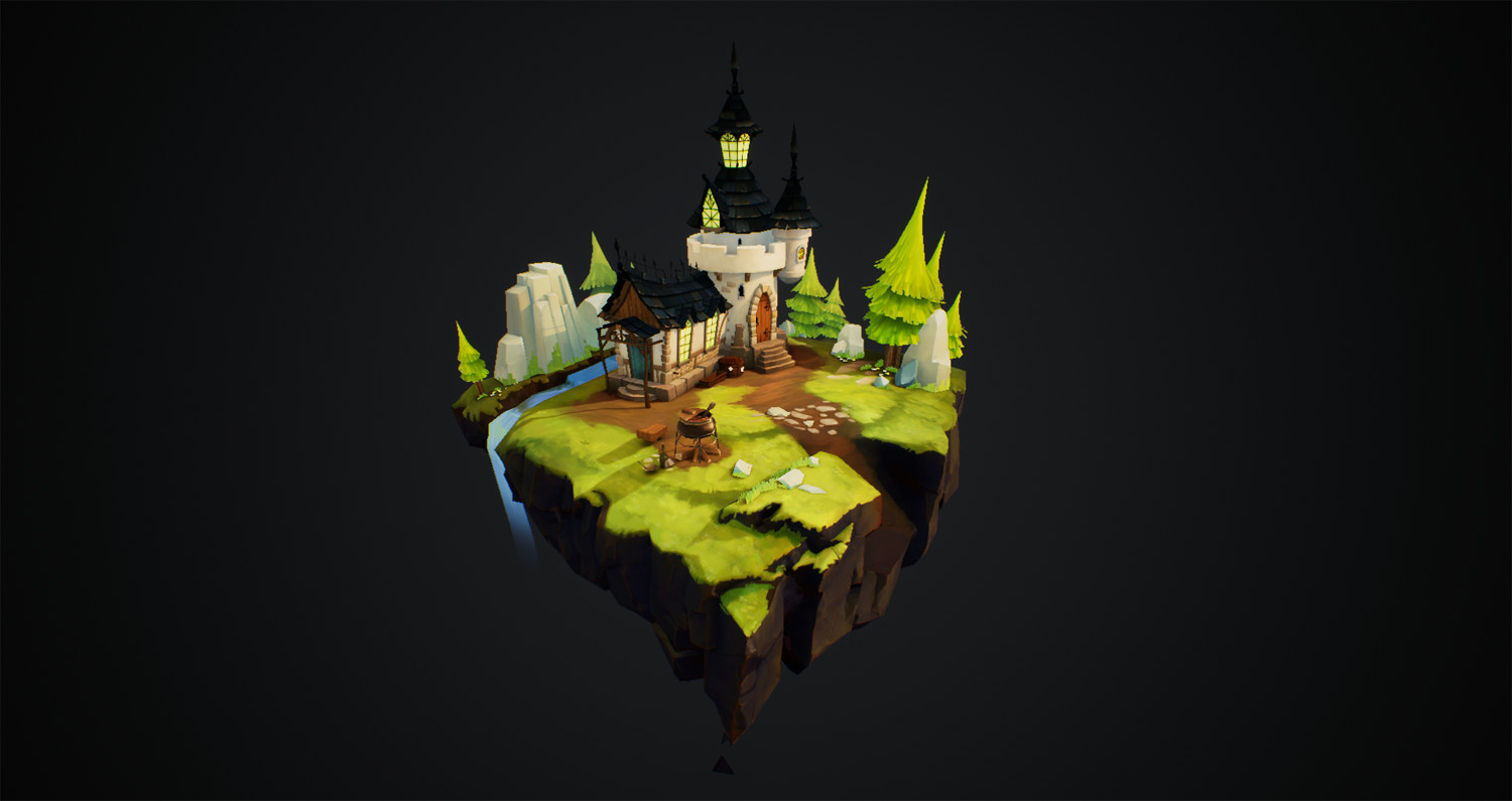 ArtStation - Hand painted castle