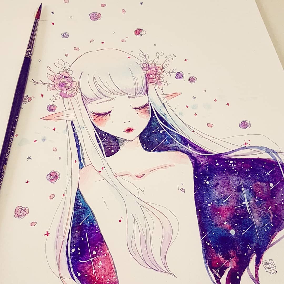 how to draw galaxy hair