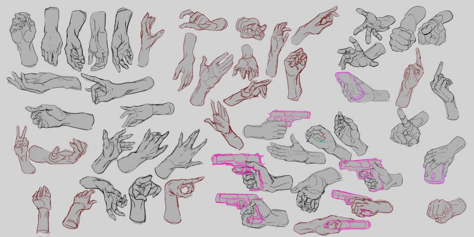 Hand Holding Pole Drawing