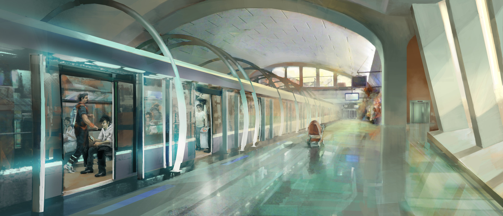 ArtStation - ConceptArt Métro Environment Design