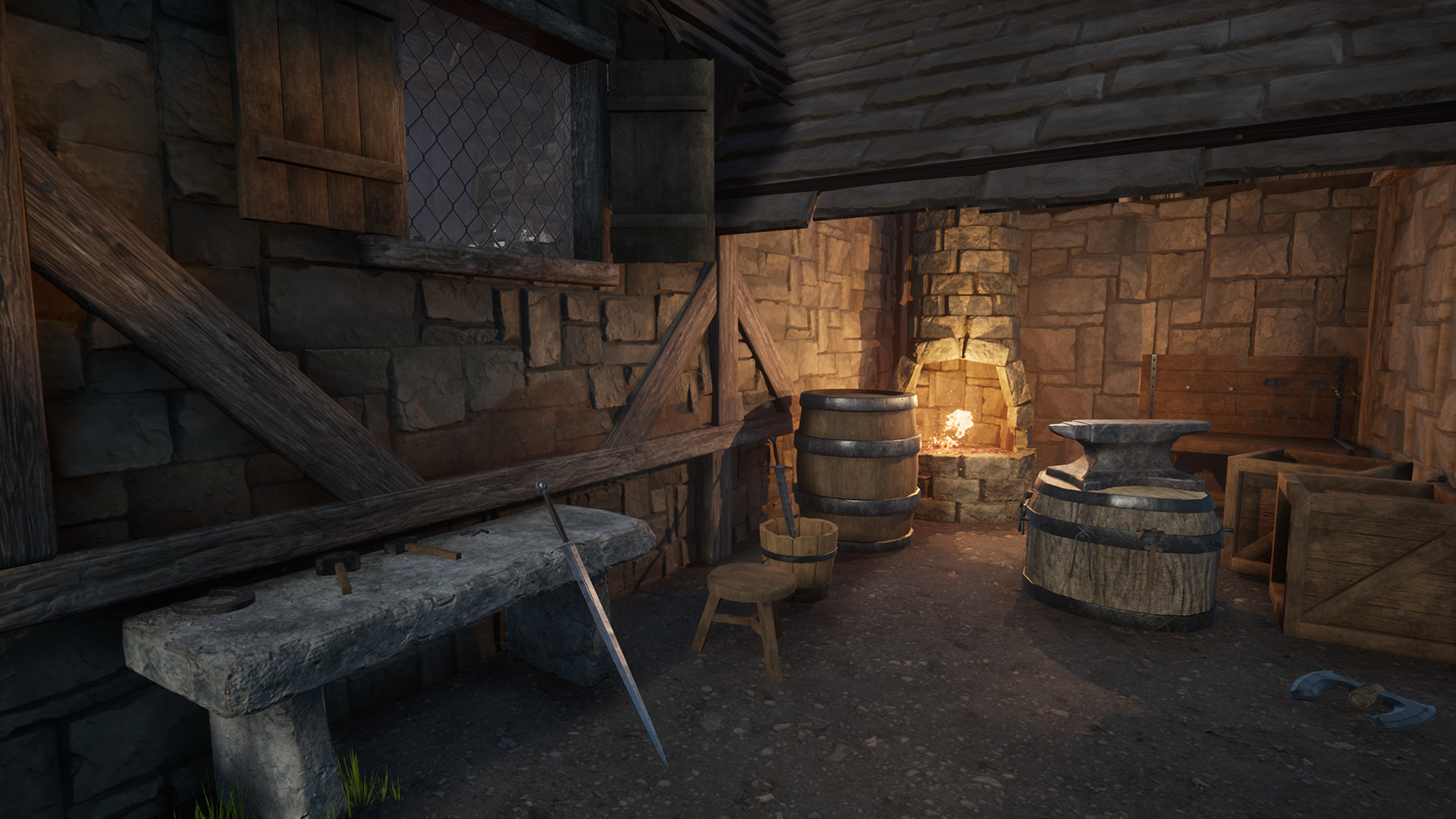 Medieval Blacksmith Shop Interior