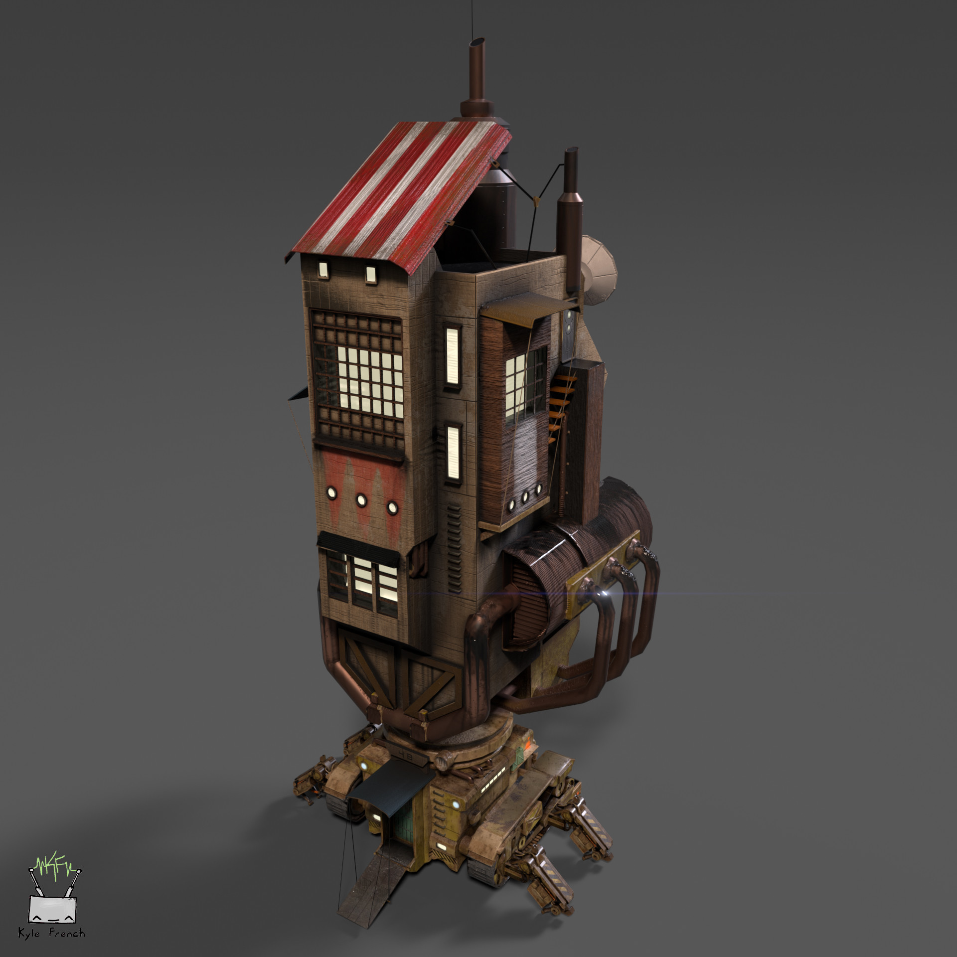 ArtStation - Low Poly House Mech