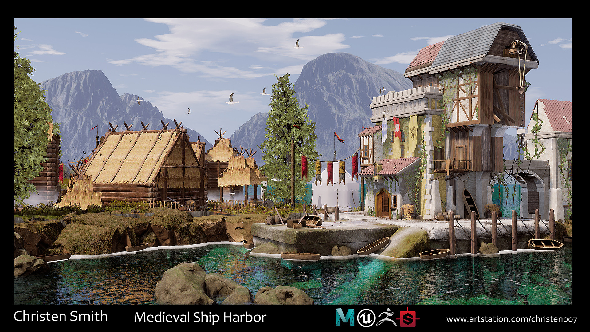 ArtStation - Medieval Ship Harbor