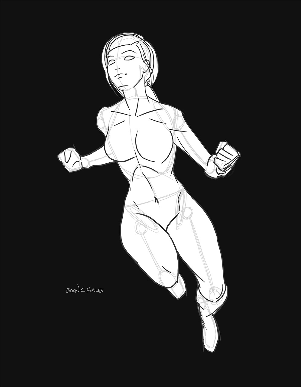 superhero flying pose reference