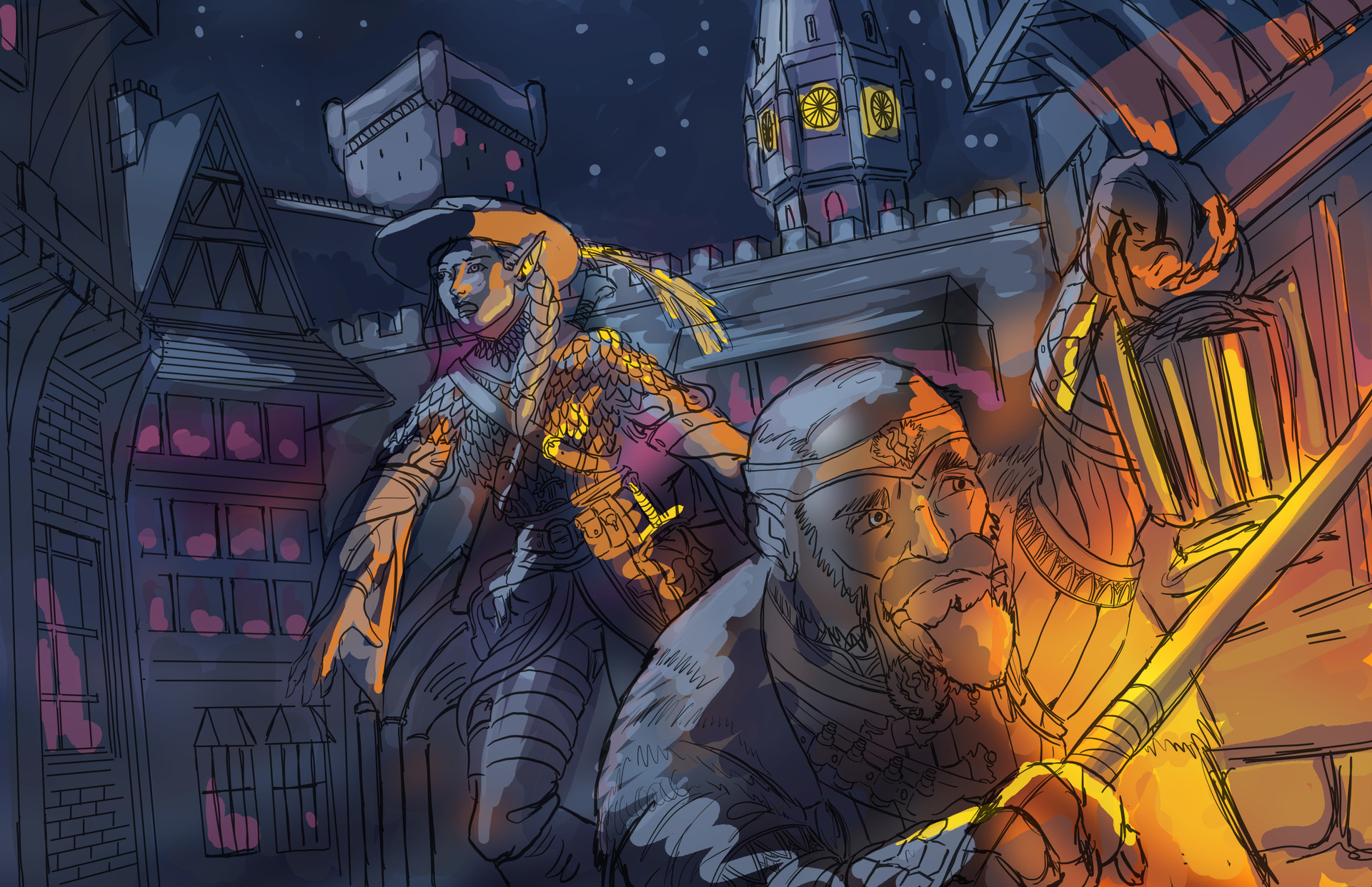 Michael Howe - Night of the Pink Eyes Card Art Class Project