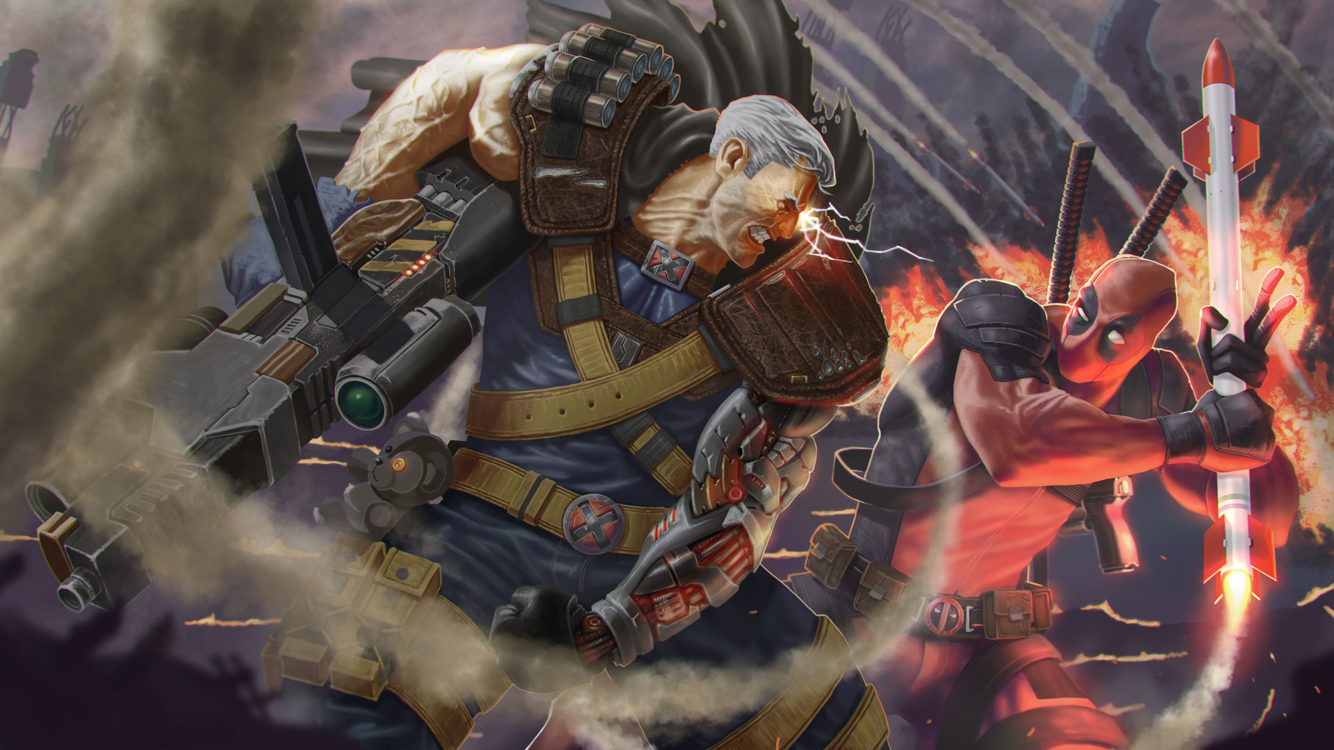 ArtStation - Deadpool v Cable