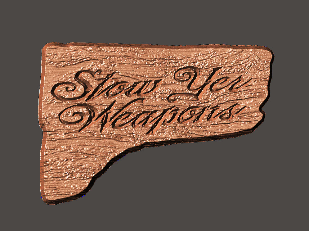 ArtStation - Pirates of the Caribbean - Fan Made "Stow Yer Weapons" Sign