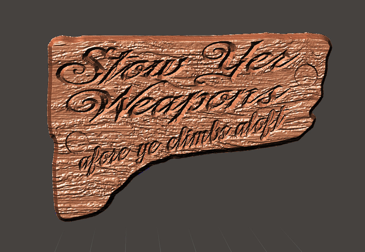 Robert Hicks - Pirates of the Caribbean - Fan Made "Stow Yer Weapons" Sign