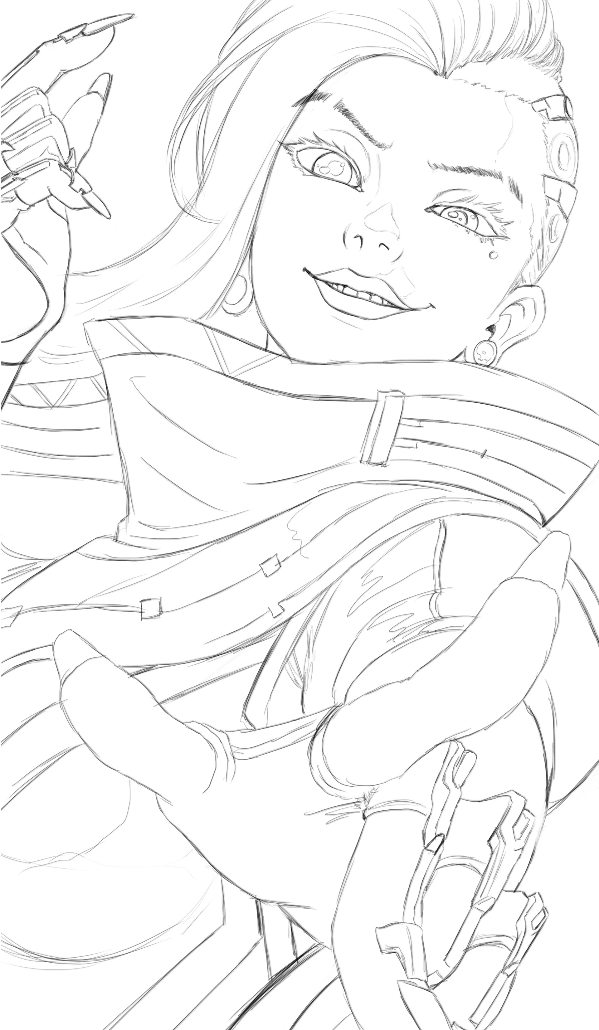 how to draw overwatch sombra