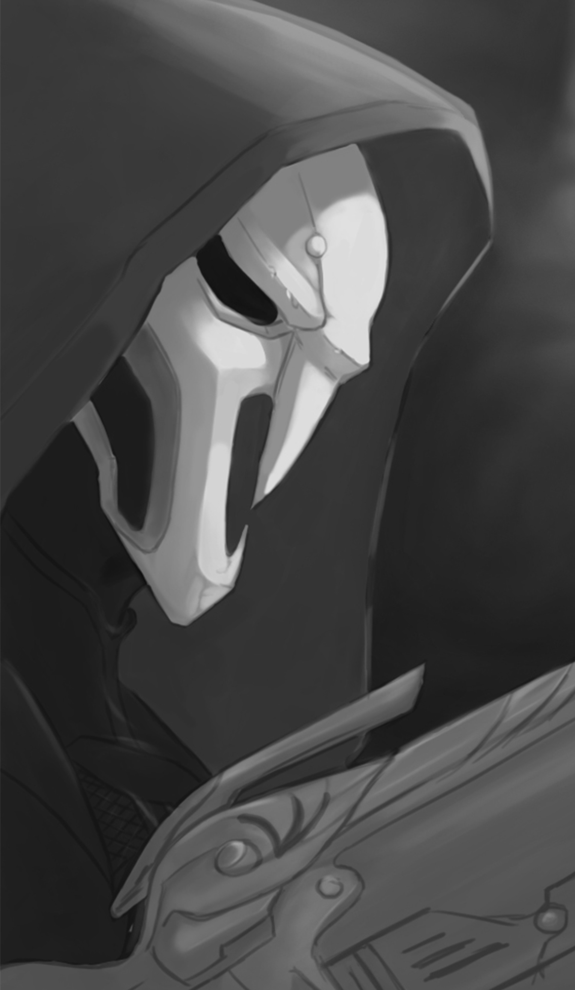 how to draw overwatch reaper step by step