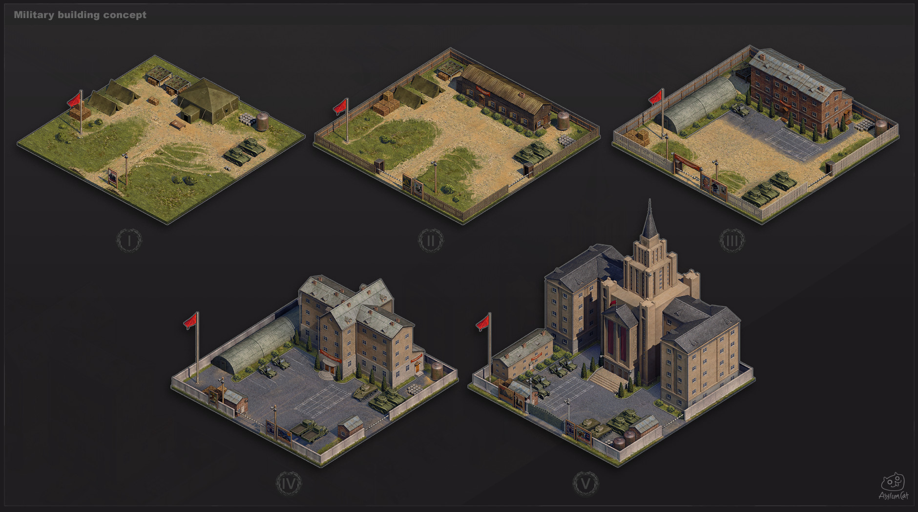 ArtStation - WW2 military building concept