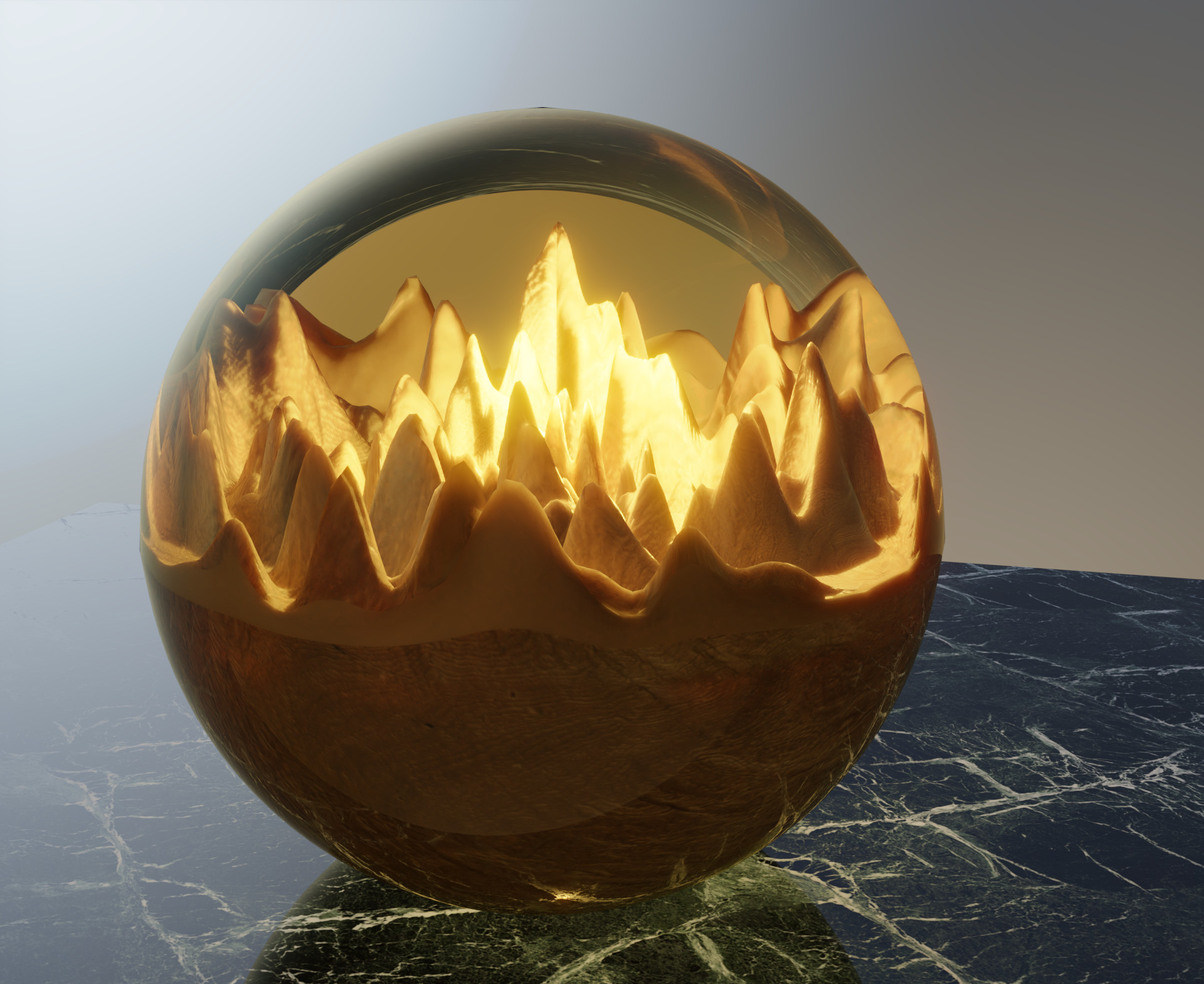 ArtStation - Wood and resin sphere