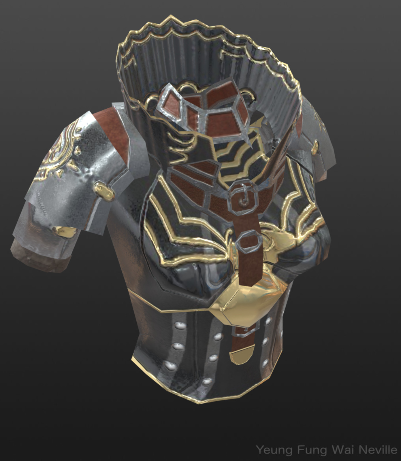 Neville Yeung - Low Poly Modeiling Practice - Armor from Monarch Online