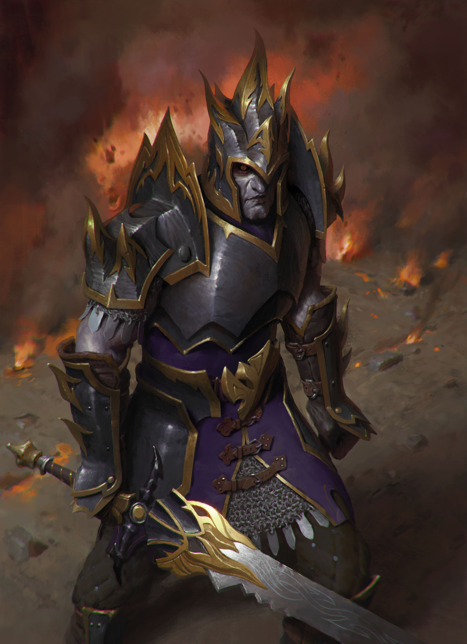 Fiery Knight by Anton Solovianchyk : r/ImaginaryArmor