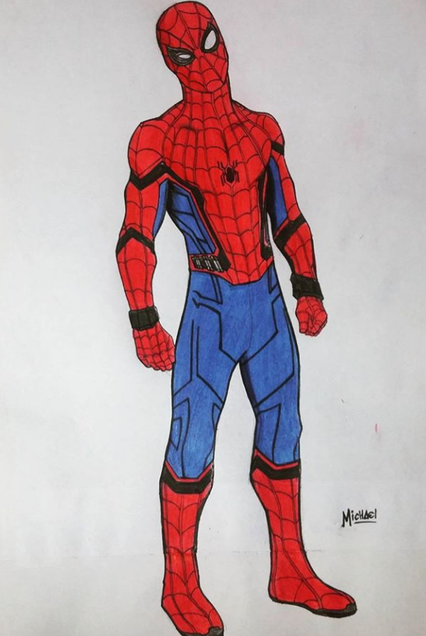how to draw spider man homecoming step by step