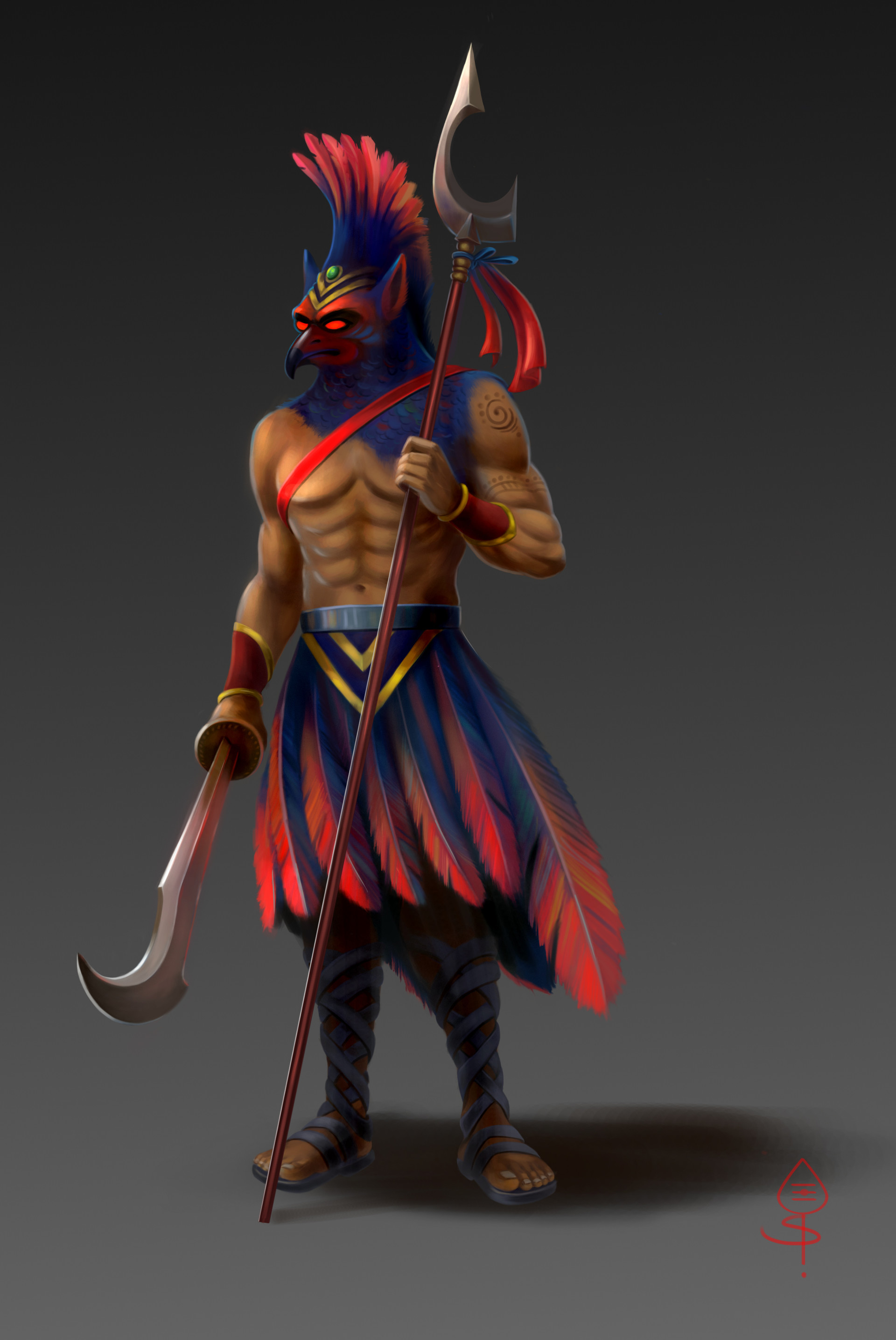 ArtStation - Bird man 2d digital painting