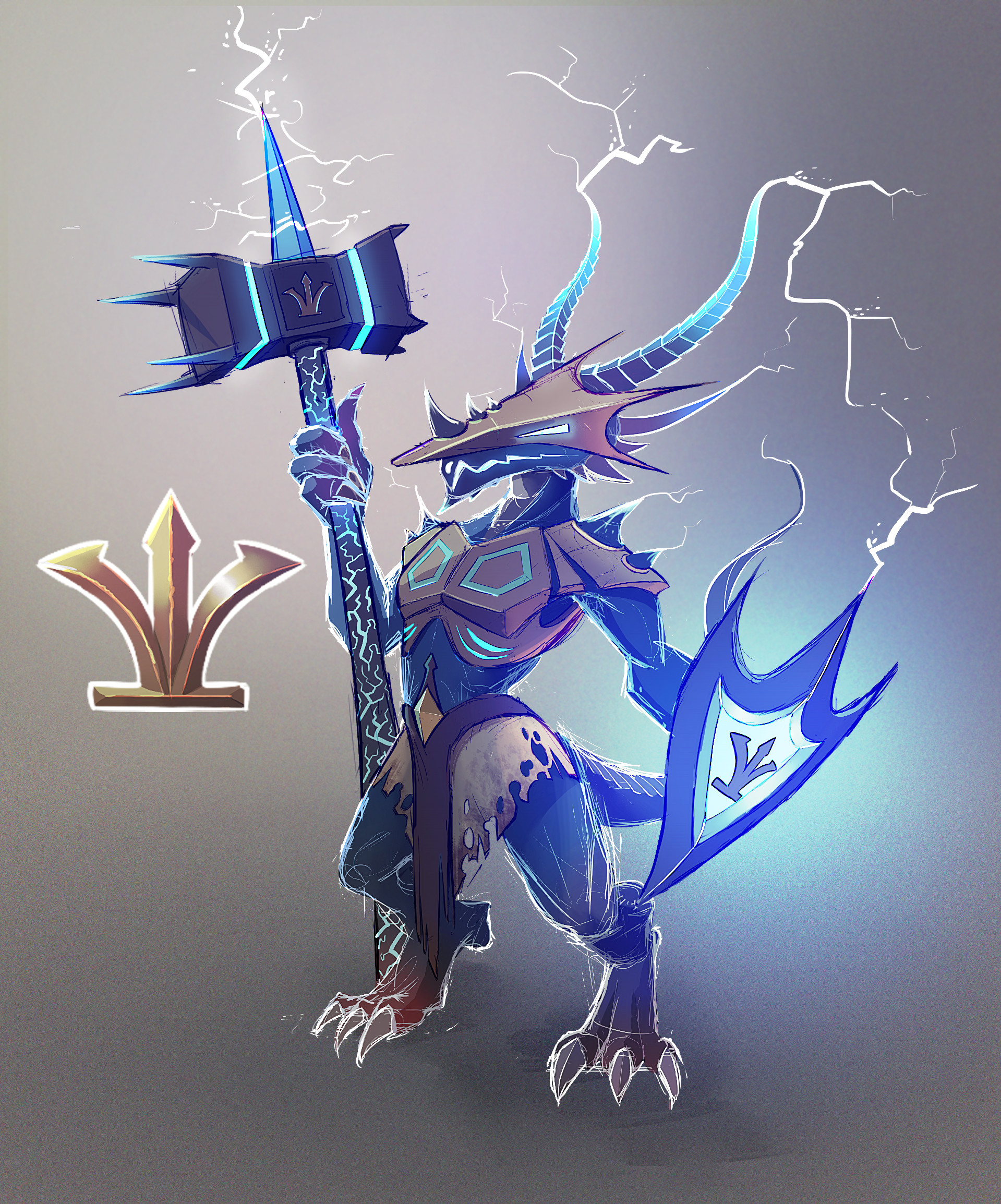 ArtStation - Draconato Azul Elétrico