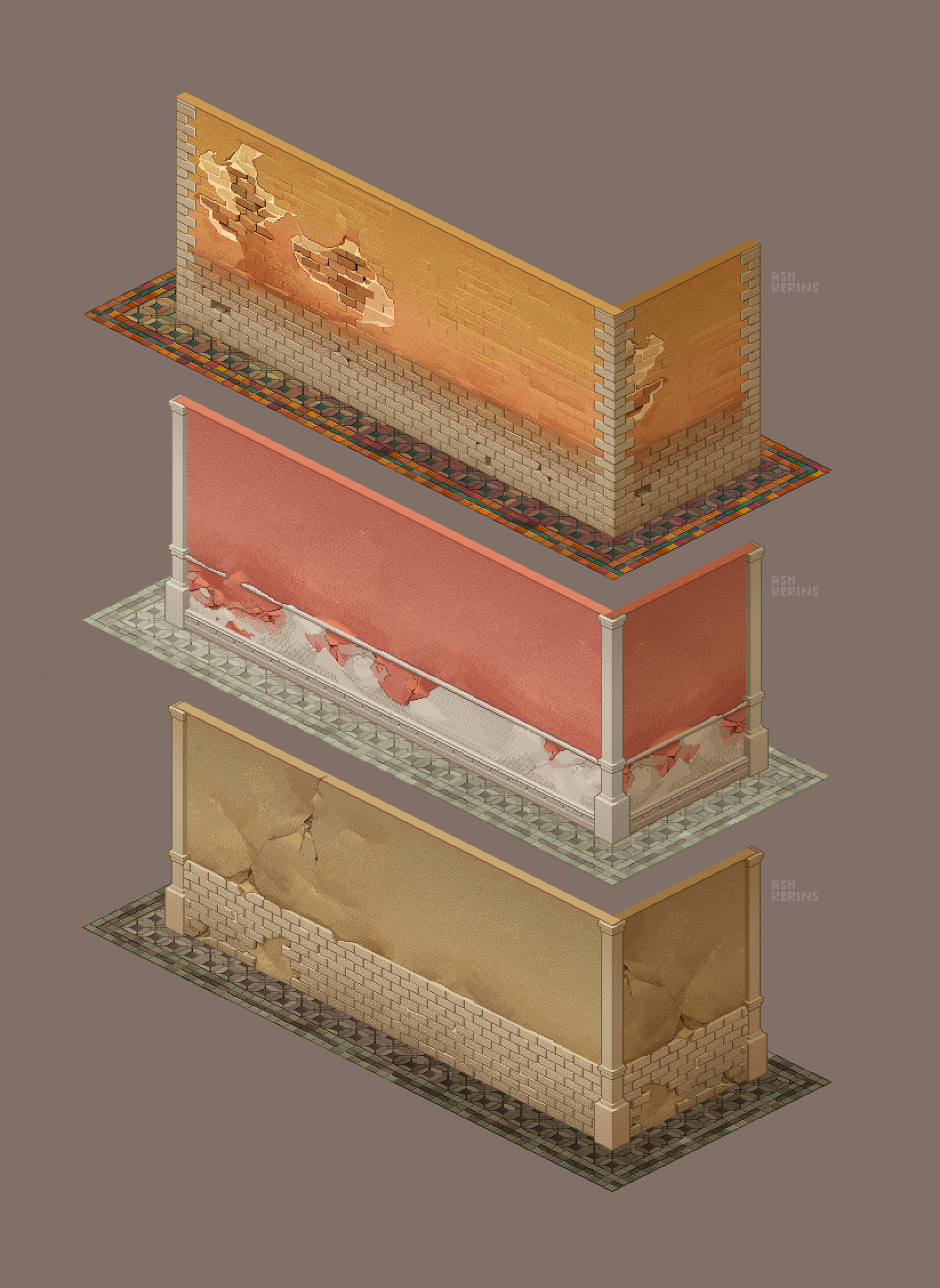 ArtStation - Isometric Pixel Wall Assets