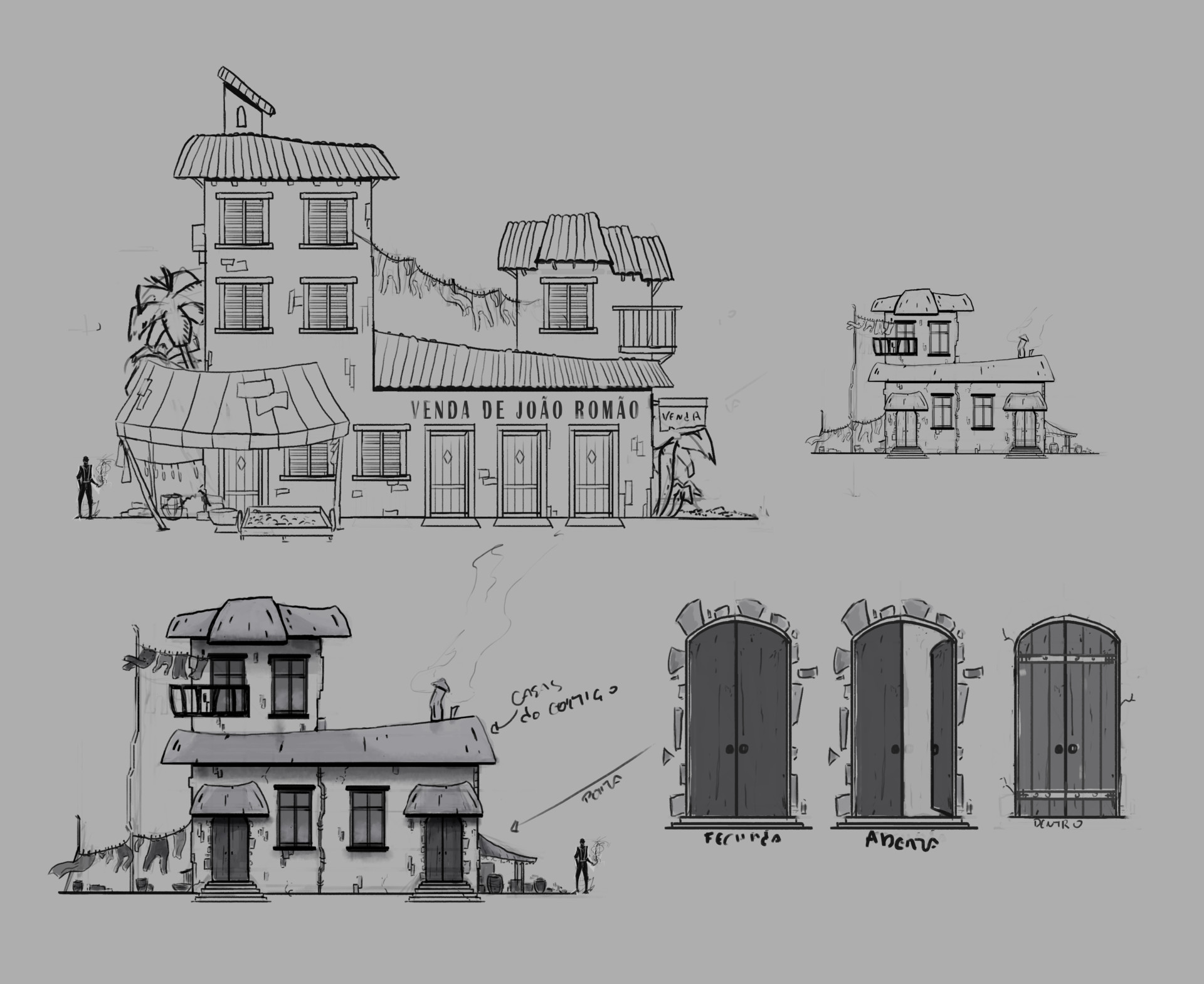 ArtStation - Concept Art of houses for animation